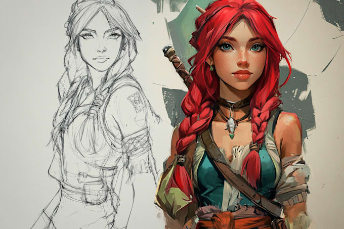Draw full body fantasy character design and illustration by Miempiritz ...