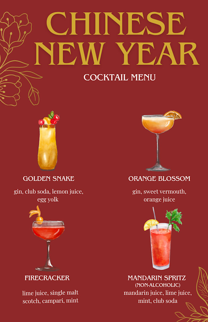 Design a menu for you by Jjennn1 | Fiverr
