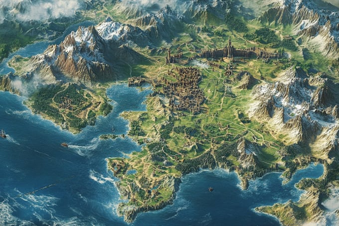 Draw a professional fantasy map for you by Stevarvey | Fiverr