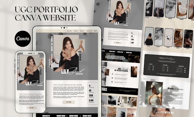 Create high converting ugc portfolio website on canva by Beruesthetique | Fiverr