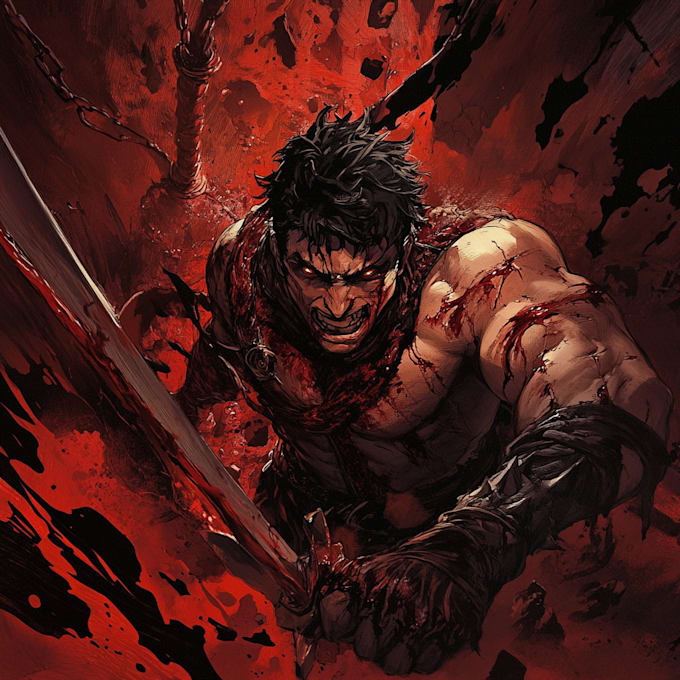 Draw custom dark berserk style art in high quality by Gidetersen | Fiverr