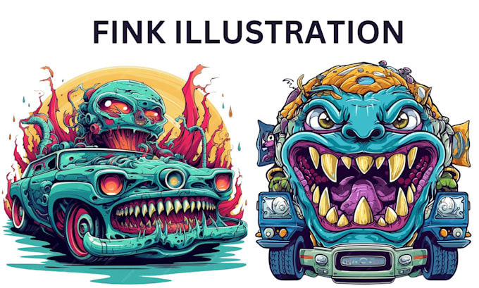 Draw rat fink illustration cartoon character art monster kustom ...