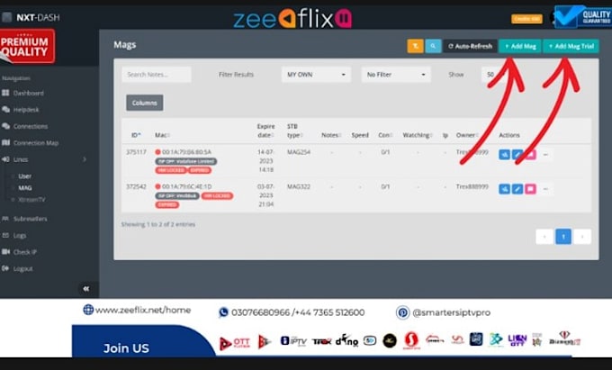 Install iptv panel xui one, nxt, xtream ui, streamcreed with whmcs integration by Solomoncode ...
