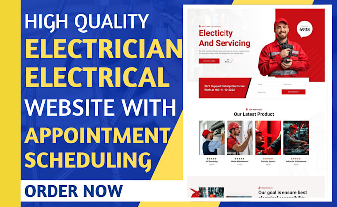 Design a professional electrician electrical company website with ...