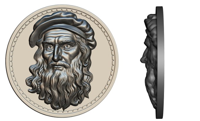 Create detailed 3d bas relief 3d coin model cnc sculpture engraving 3d ...