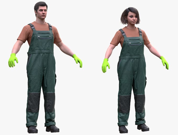 Unique realistic human character, realistic texture, stylized model ...