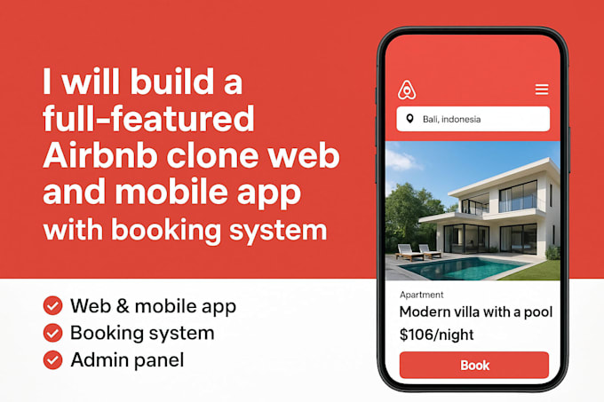 Build a airbnb clone web and mobile app with booking system by Helloamarnath | Fiverr