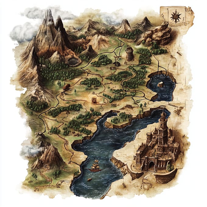 Design you rpg fantasy map by Arnedrabers | Fiverr