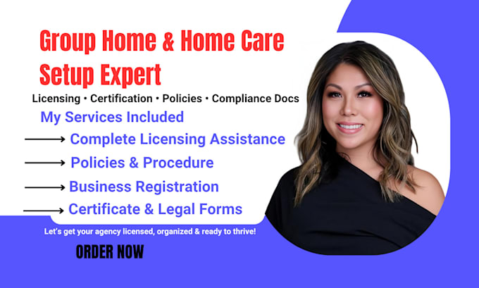 Set up group and home care with license certificate, write policy and ...