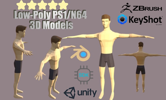Create stunning ps1 n64 style low poly 3d models for retro visuals by ...