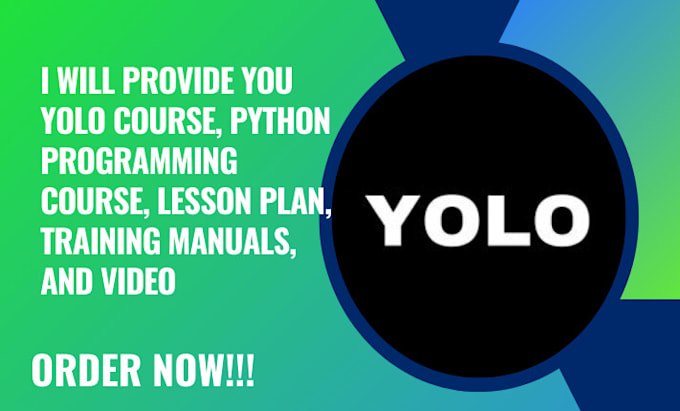 Create yolo course, python programming lesson plan, training manual ...