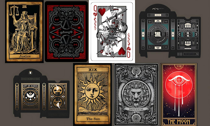 Create tarot card, board game tarot card design playing card game tarot ...