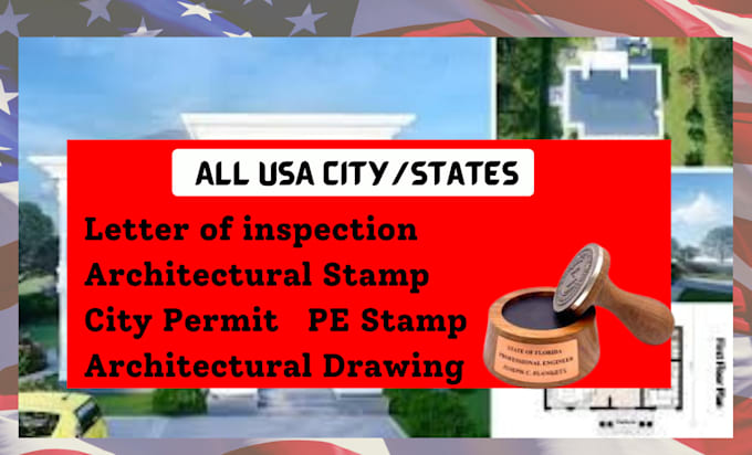 Stamp architecture plan, construction drawing, mep for city permit usa ...