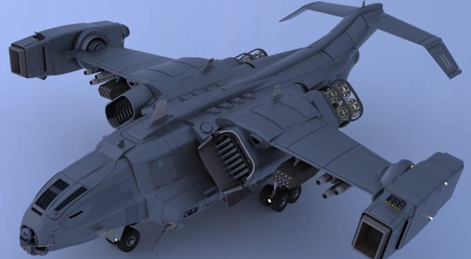 Custom 3d alien spaceship, cruiser, cargo ship, modular ship, for 3d ...