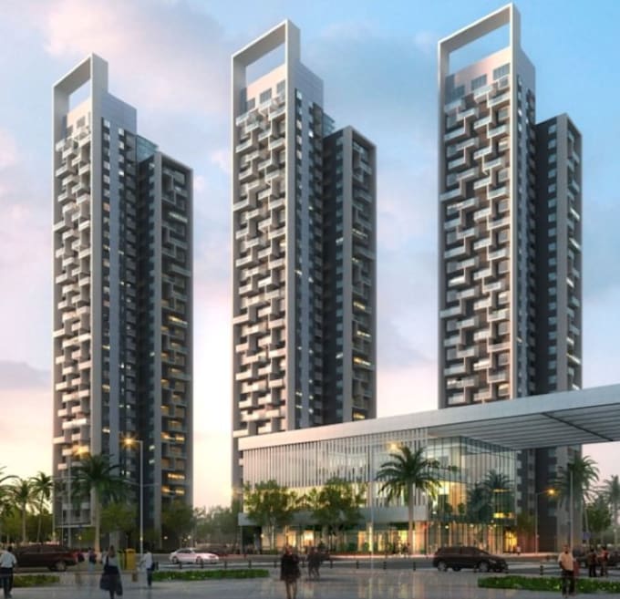 Render 2d to 3d high rise,skyscraper city environment design,vector art ...