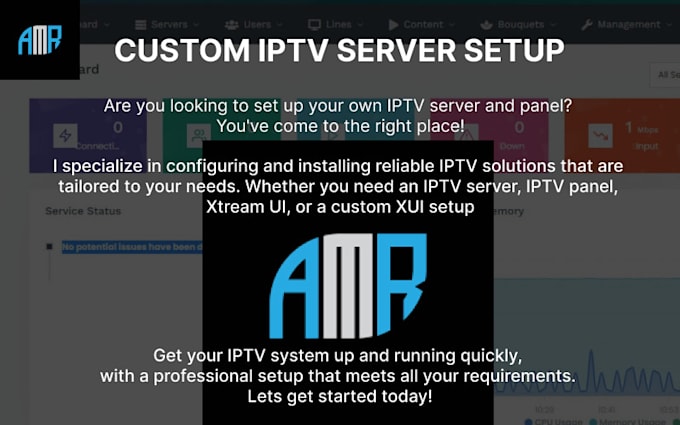 Setup your own iptv server, iptv panel, unlimited credits panel, xtream ui, xui by Amurutv | Fiverr