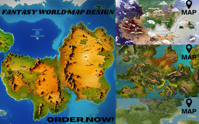 Create fantasy world map design vector map illustration isometric city ...