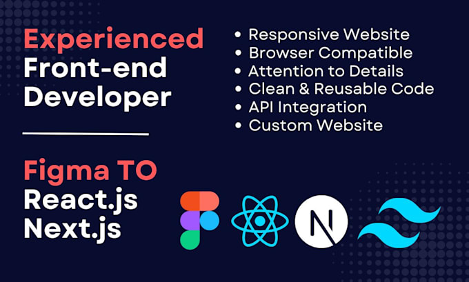 Convert figma to react js, next js responsive website with tailwind css by Tobiborrahman | Fiverr