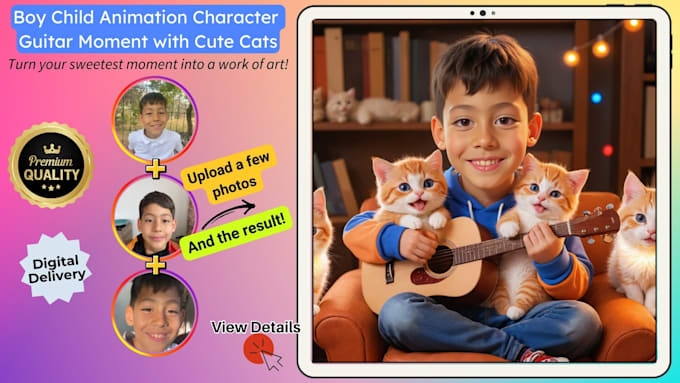 Create a custom boy portrait illustration with ai by Myaigiftstudio ...