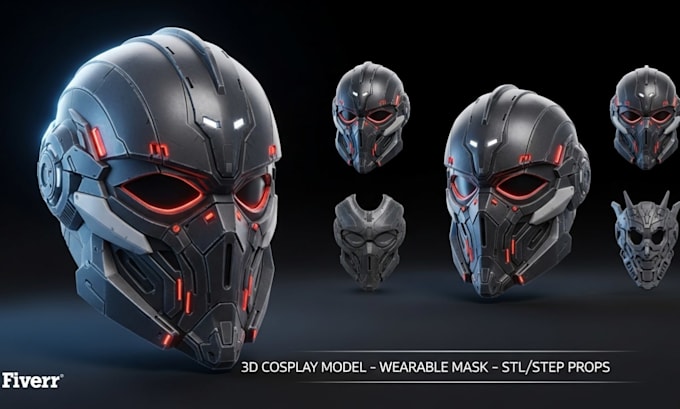 Do 3d cosplay model wearable 3d mask halloween cosplay helmet 3d props ...