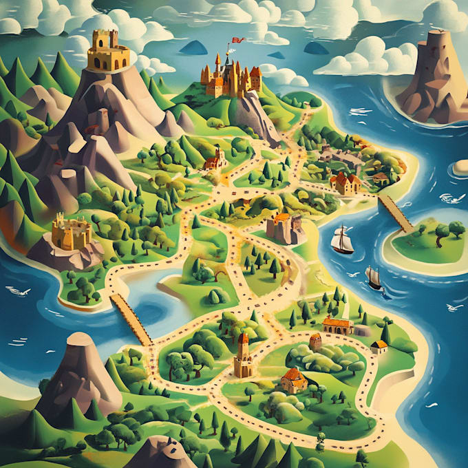 Make a hand drawn a fantasy map for you by Coreciagers | Fiverr