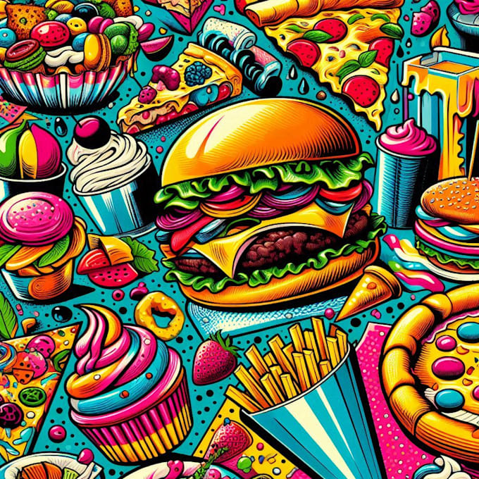 Design food pop art of your food pop art by Mohuirre | Fiverr