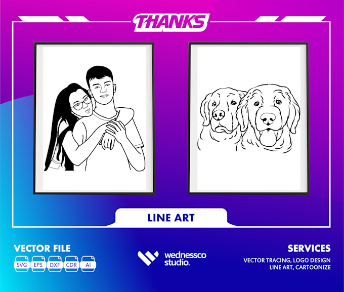 Design custom minimalist line art vector illustration by Mhtldsgn | Fiverr