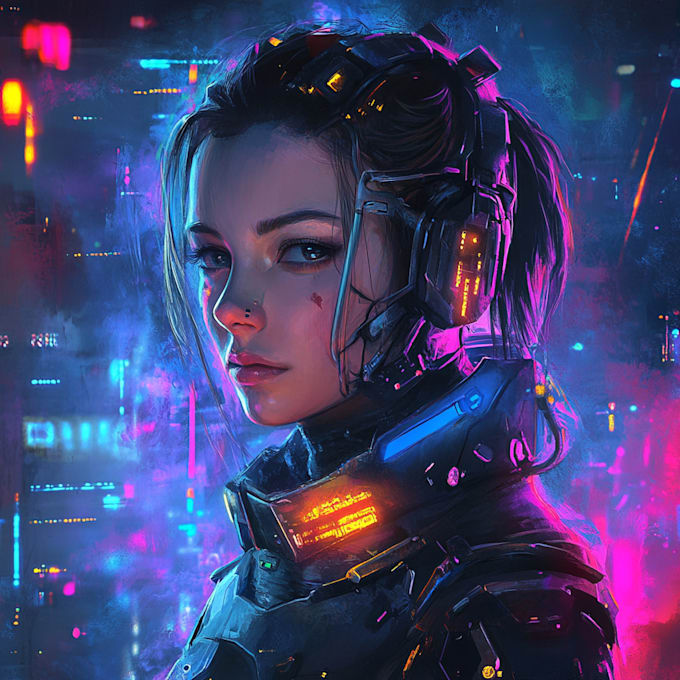 Design a cyberpunk character illustration for you by Abralkins | Fiverr