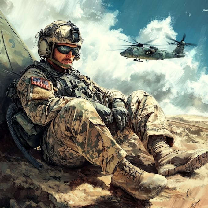 Draw military themed illustrations by Queenethaw | Fiverr