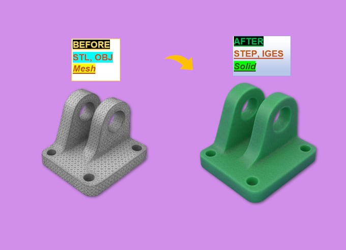 Convert stl, obj files to step, iges, dwg or any cad files by ...