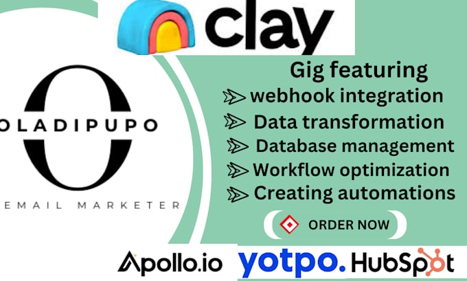 Setup clay, clay com, hubspot crm, hubspot automation, yotpo sms by Oladi01 | Fiverr