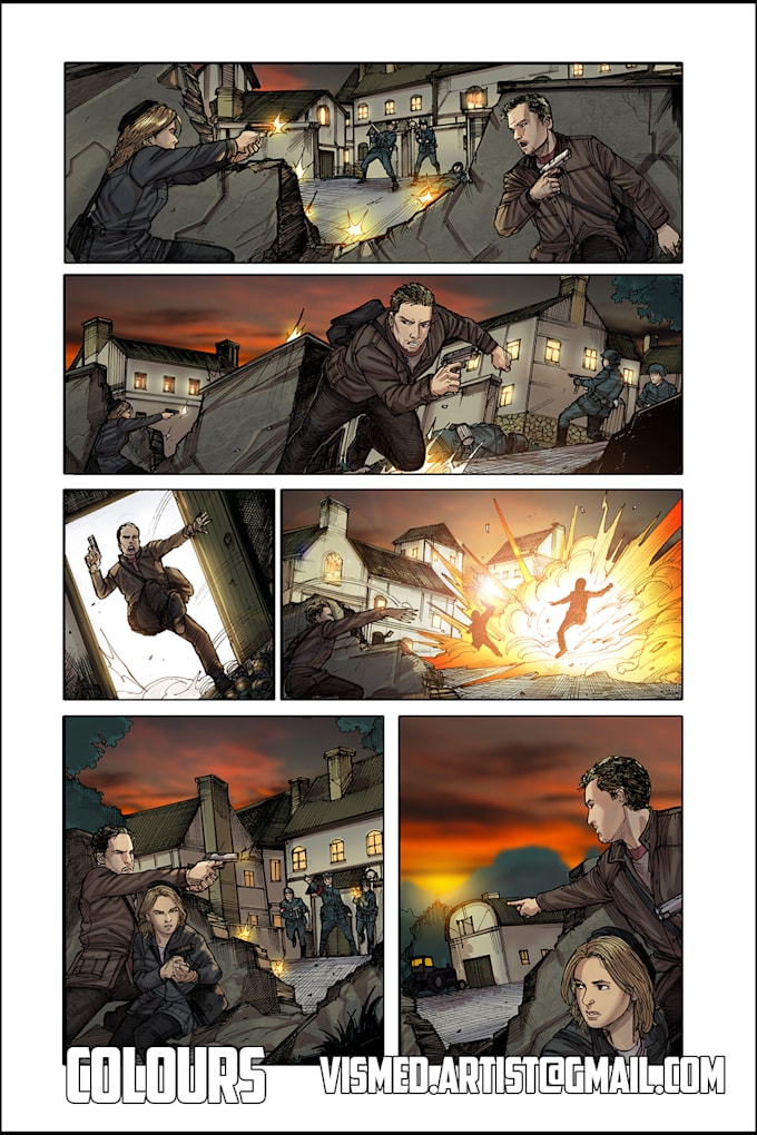 Colour your comic book pages by Vismed1992 | Fiverr