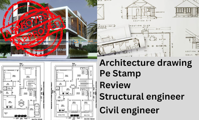 Pe stamp, architectural stamp, mep stamp, review, sign, seal for usa ...