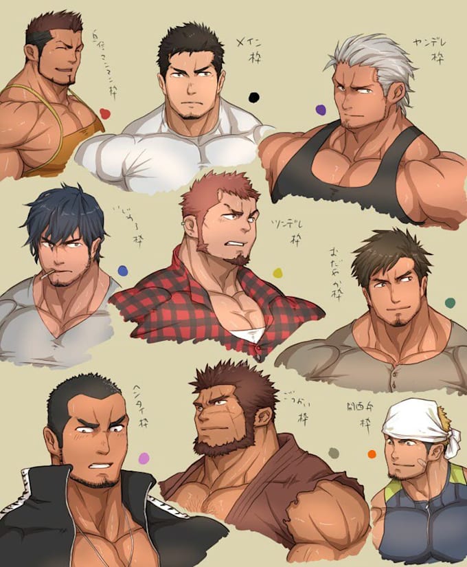 Draw gay bara muscles, nsfw, fan art, oc comic, gay character, bara by ...