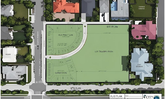 Draw plot plan, site plan, lot subdivision, and site map for city ...