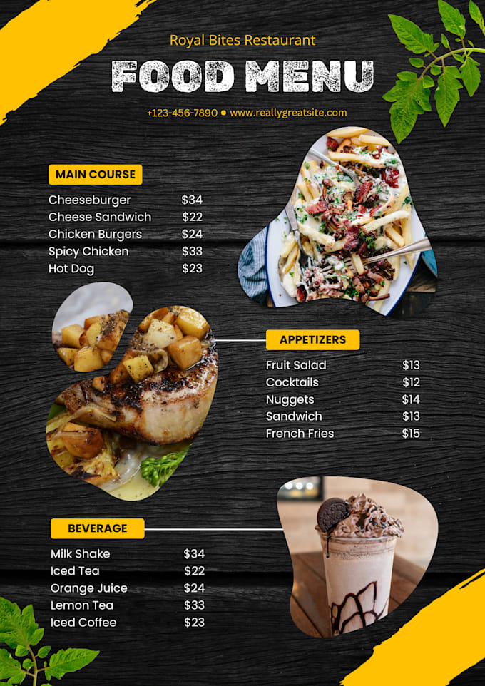 Do stylish and unique restaurant menu design by Kasun_sh | Fiverr