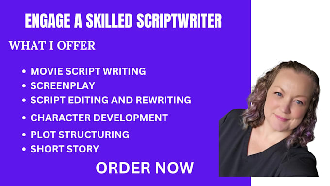 Ghostwrite movie script screenplay screenwriting tv series writer by Tiffany_garza73 | Fiverr