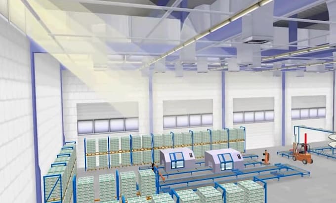 Create technical 3d animations for industrial factories and warehouse ...