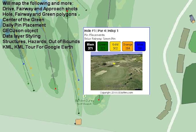 Map your golf hole on google maps by Usgolfers | Fiverr