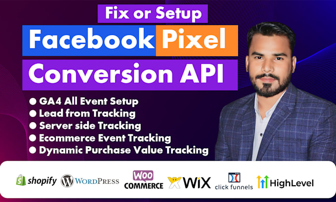 Setup and fix for meta pixel, facebook capi, ga4, gtm, conversion tracking by Joykumar_ | Fiverr