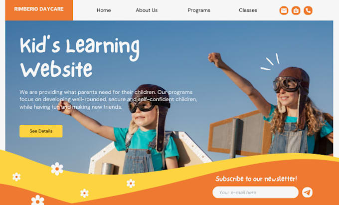 Design kids learning website or kids store website, kids school website ...