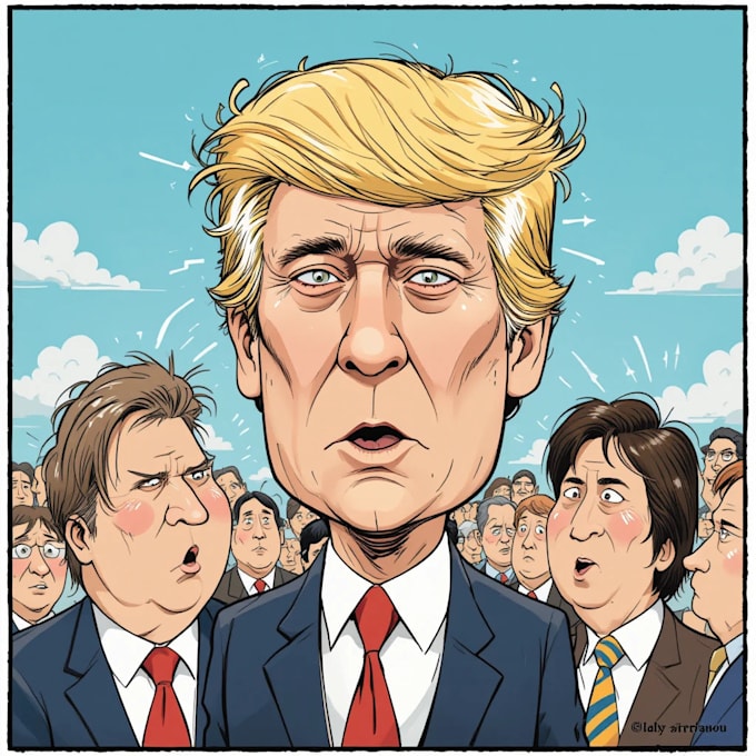 Draw a custom political cartoon for any issue by Rhenjamin | Fiverr