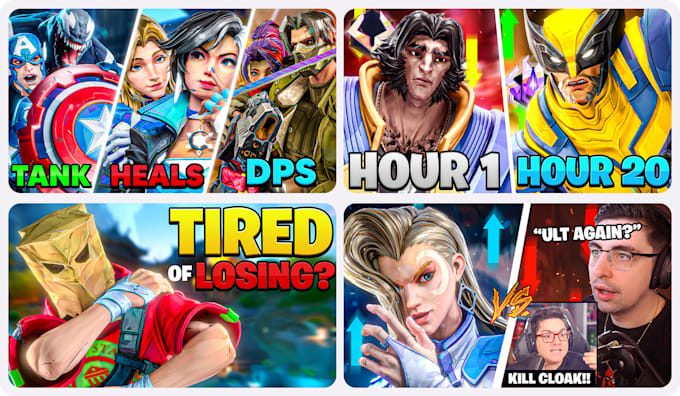 Make 3d marvel rivals thumbnails by Hope4studios | Fiverr