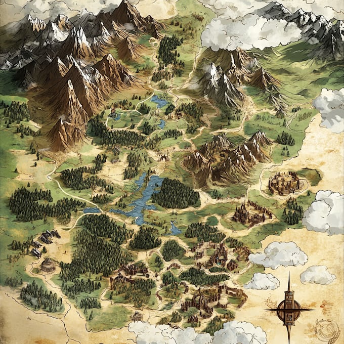 Do fantasy map illustration for dnd, novels, games, maps and cities and ...