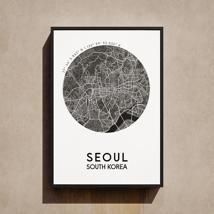 Create a fully customized, unique map poster of your special location ...
