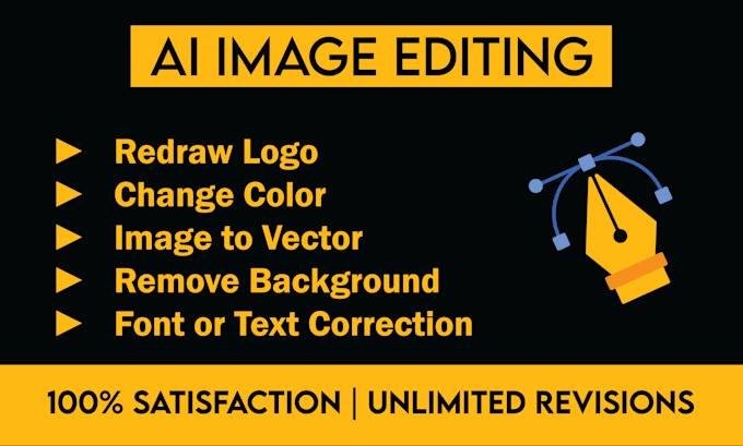 Fix, edit, redraw your ai generated logo, image convert into vector ...