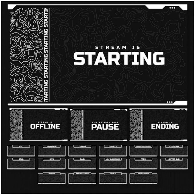 Design a custom animated vtuber stream overlay for twitch, kick and ...