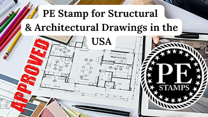 Review and seal structural floor plan, architectural stamp usa stamp pe ...