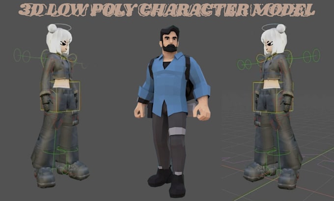 Do 3d retro low poly character model game props vr and metaverse ready ...