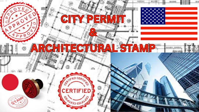 Do architectural stamp, 2d floor plan, engineering drawing stamp for city permit by ...